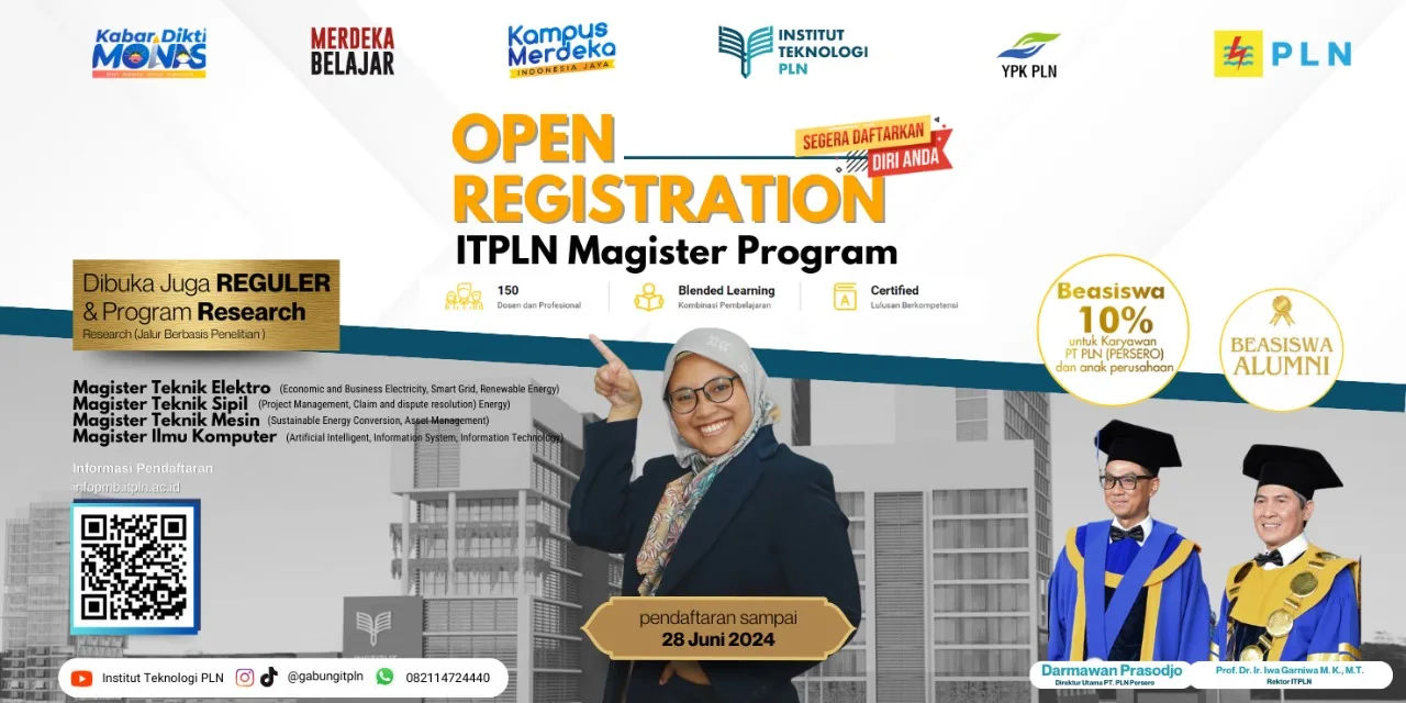 Seleksi Pasca Sarjana ITPLN T.A 2024/2025 Ganjil - Info PMB - Institut Teknologi PLN