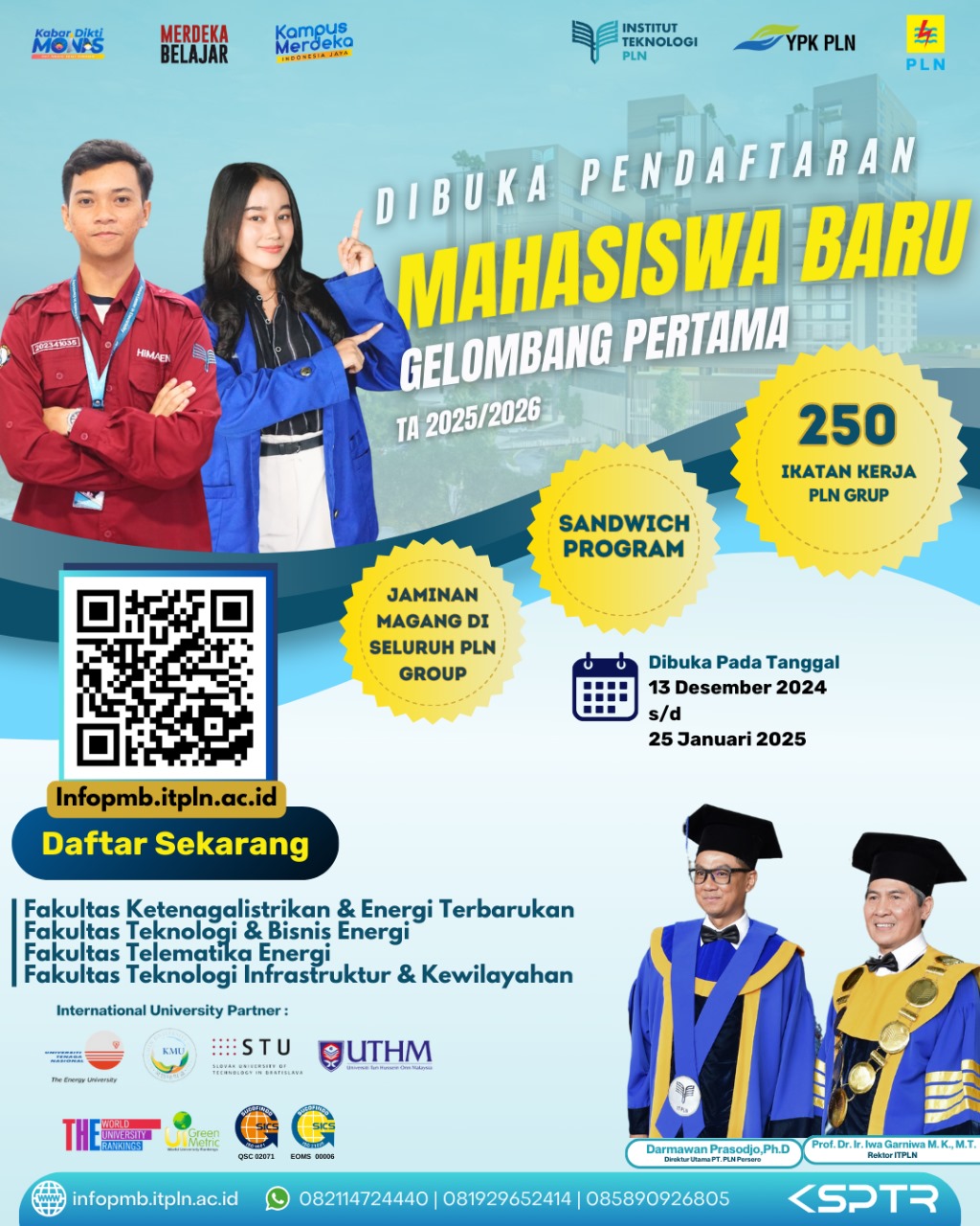 Gelombang 1 Reguler ITPLN T.A 2025/2026 Ganjil - Info PMB - Institut ...