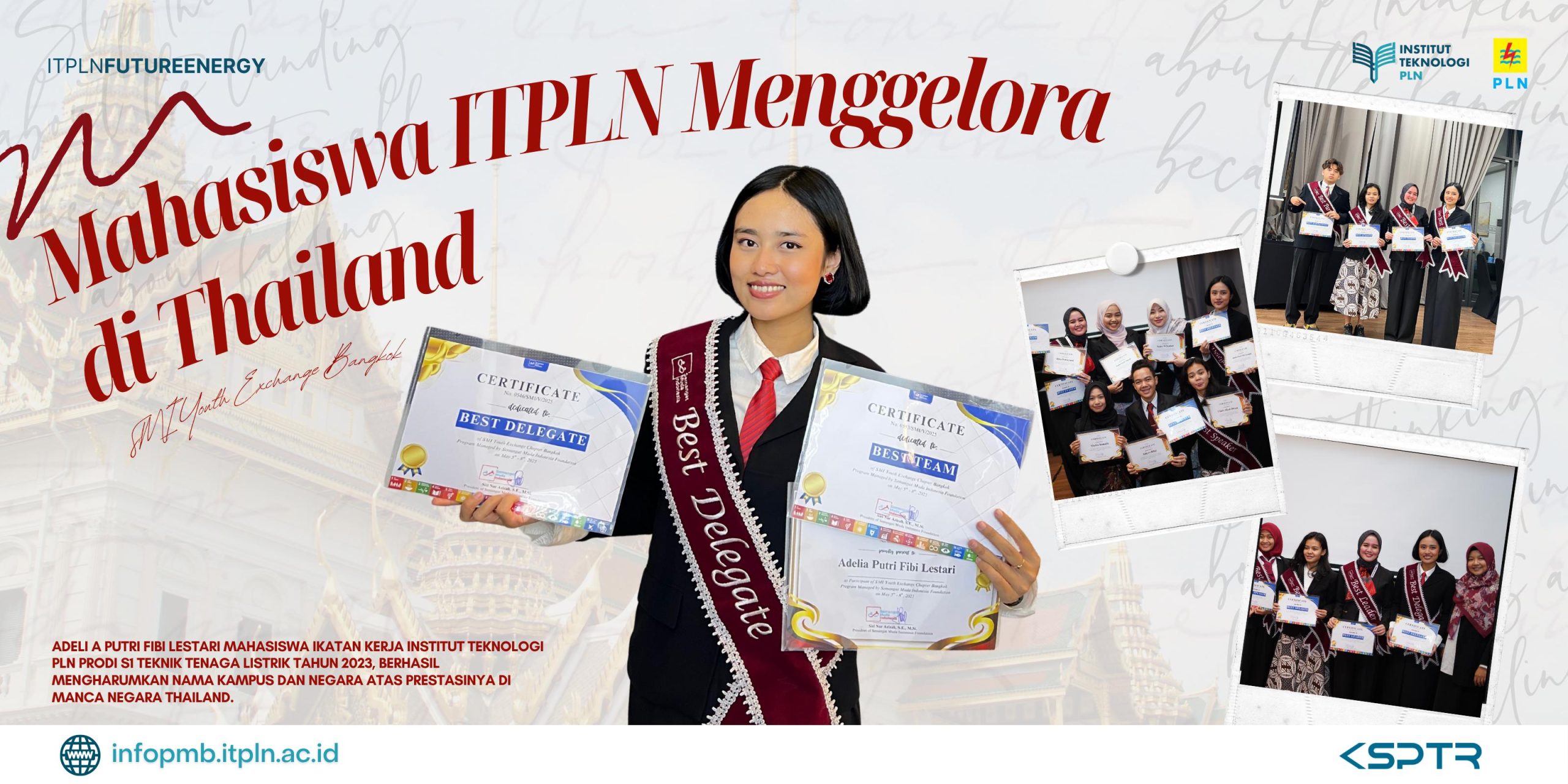 Mahasiswa ITPLN Adelia Putri Fibi Lestari Raih Penghargaan Internasional di SMI Youth Exchange ...